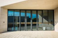 China EPDM Gasket Aluminum Folding Doors With Silicone Sealant And Aluminum Alloy Hollow Toughened Glass for sale