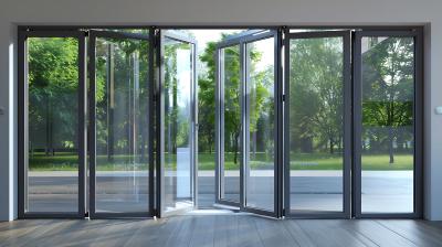 China Powder Coating Aluminum Folding Door Modern Style Customizable Options for sale