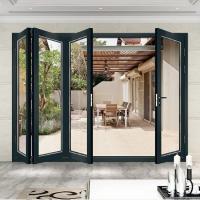 China Aluminum Folding Door Powder Coated Customizable Bi-Folding Sliding Door for sale