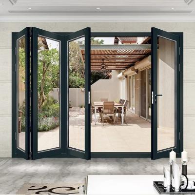 China Aluminum Folding Door Powder Coated Customizable Bi-Folding Sliding Door for sale