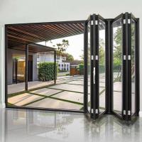 China Aluminium Bifold French Doors Security Frameless Glass Bi Fold Aluminum Doors for sale