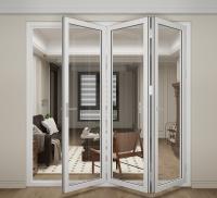 China Aluminium Bifold French Doors Security Frameless Glass Bi Fold Aluminum Doors for sale