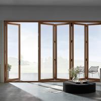 China Aluminum Alloy Folding Door French Sliding Folding Door Thermal Insulation Folding Exterior Windproof Aluminum Bi-fold Door for sale