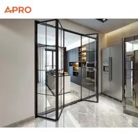 China Aluminum Alloy Folding Door French Sliding Folding Door Thermal Insulation Folding Exterior Windproof Aluminum Bi-fold Door for sale