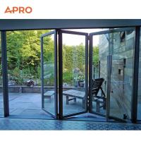 China Aluminum Alloy Folding Door French Sliding Folding Door Thermal Insulation Folding Exterior Windproof Aluminum Bi-fold Door for sale