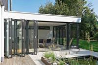 China Aluminium Bi Folding Doors Aluminium Bifold Patio Doors Folding Bathroom Door Frameless Folding Glass Doors for sale