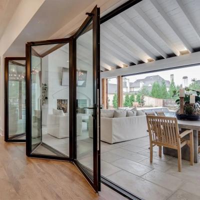 China Modern Design  Folding Sliding Glass Doors With Insect Screen Easy Installation for sale