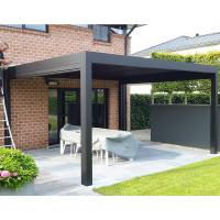 China Upgrade Outdoor Space With Modern Aluminum Pergola Featuring 200mm Blade Size Automatic Open Style for sale