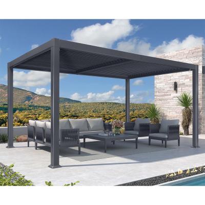 China Silver Aluminum Pergola For Outdoor Waterproof And Customizable Design for sale