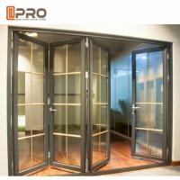 China Aluminum Frame Folding Glass Doors Thermal Break Aluminium System Design folding door bi fold door for sale