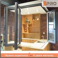 China Hurricane Proof Aluminum Bifold Windows For House Projects Customized Size frameless folding glass window bi-fold window for sale