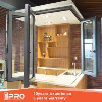 China Aluminum Frame Bifold Glass Windows Color Optional For Kitchen And Bar folding vertical folding window folding sliding for sale