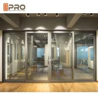 China Customized Tempered Aluminium Double folding Sliding Doors With Single Double Glass screen patio door detail for sale
