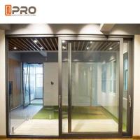 China Slim Frame Aluminium Sliding Doors Soundproof Interior Sliding Glass Doors slide windows and doors interior wooden glass for sale
