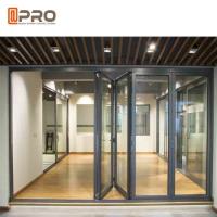 China Powder Coated Aluminum Folding Doors For Commercial Buildings Customized Size automatic folding door security folding do for sale