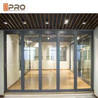 China Powder Coated Aluminum Folding Doors For Commercial Buildings Customized Size automatic folding door security folding do for sale