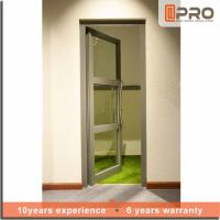 China Long Life Span Tempered Glass Door , Double Swing Modern Aluminium Doors hinges types exterior hinges for sale
