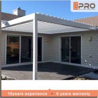 China Outdoor Motorized Modern White Pergola , Powder Coated Aluminum Pergola for sale