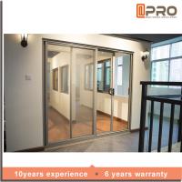 China Aluminum Tempered Glass Entry Sliding Door Commercial Customized Size aluminium sliding door rollers sliding mesh doors for sale