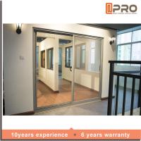 China Aluminum Tempered Glass Entry Sliding Door Commercial Customized Size aluminium sliding door rollers sliding mesh doors for sale
