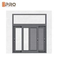 China Horizontal Aluminum Frame Sliding Glass Window With Insect Protection Window Screen aluminum sliding side window for sale