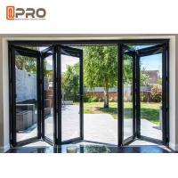 China Wind Energy Aluminum Bifold Windows Customized Size For Residential And Commercial frameless folding glass window for sale