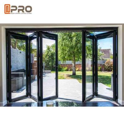 China Wind Energy Aluminum Bifold Windows Customized Size For Residential And Commercial frameless folding glass window for sale