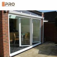 China Low - E Glass Aluminum Folding Doors / Accordion Folding Doors Custom White Color for sale