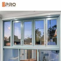 China Double Glazed Folding Open Aluminum Bifold Windows White Color folding vertical window door windows interior bi-fold for sale