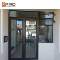 China Custom Residential Aluminium Hinged Doors , Single Casement Bulletproof Glass Security Door for sale