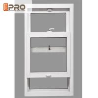 China Aluminum Profile Single Sash Vertical Tempered Glass Window Powder Coated for sale