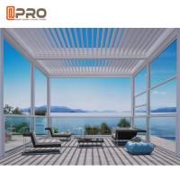 China Sunshade Rainproof Outdoor Modern Aluminum Pergola With Electric Roller Blinds for sale