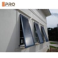 China Residential House Aluminum Louver Awning Window Dark Grey Color for sale