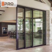 China Big Size Black Aluminum Sliding Doors For Dining Room With Thermal Break Design Slide and stack doors Sliding interior for sale