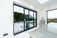 China Big Size Black Aluminum Sliding Doors For Dining Room With Thermal Break Design Slide and stack doors Sliding interior for sale