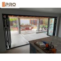 China Soundproof Commercial Aluminium Bifold Doors Double Glass Easy Installment Vertical bifold door double glazed bifold for sale