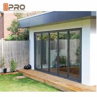 China Australian Standard Aluminium Side Opening Door Single / Double Glazing Aluminum Frame Glass Bifold Door frameless bifol for sale