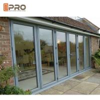 China aluminium bi folding patio doors Aluminium Interior Temporary Indoor Folding Door For Balcony Sound And Weather Proof for sale