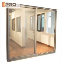 China Modern House Security Aluminium Sliding Glass Doors With Powder Coating hidden sliding doors Double sliding doors for sale