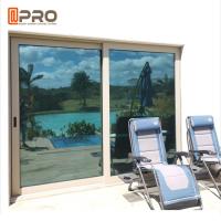 China Modern House Security Aluminium Sliding Glass Doors With Powder Coating hidden sliding doors Double sliding doors for sale