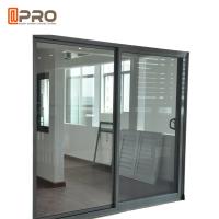 China Balcony Sliding Glass Patio Doors Hurricane Proof Impact Aluminum Metal Frame double sliding glass door for sale