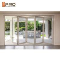 China Aluminum Accordion Toughened Layer Tempered Double Glass Door With Argon Gas Aluminium Import Hardware for sale