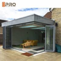 China Durable Entrance Aluminum Folding Doors , Thermal Break Lowe Sound Insulation Bi Fold Door for sale