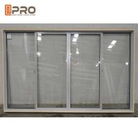 China America Style Aluminum Single Tempered Glass Windows And Door Anti - Aging safety sliding window Sliding window opener for sale