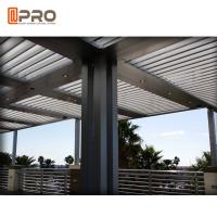 China Waterproof Automatic Aluminium Opening Louvre Roof Pergola With Side Screens for sale