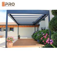 China 3x3m Modern Aluminum Pergola , Motorised Retractable Sliding And Folding Louvered Bio - Climatic Pergola for sale