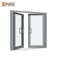 China Black Aluminium Double Glazed Window Vertical Bridge casement sliding window casement aluminium window for sale