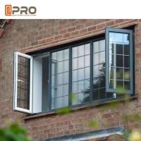 China Grey Modern Aluminum Casement Windows Sound And Heat Insulation grey aluminium casement window for sale