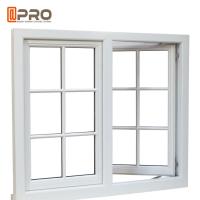 China Residential Push Out Casement Windows / Aluminium Pivoting Window With Grid Design white aluminium windows for sale