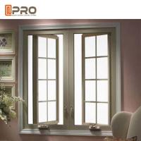China Residential Push Out Casement Windows / Aluminium Pivoting Window With Grid Design white aluminium windows for sale